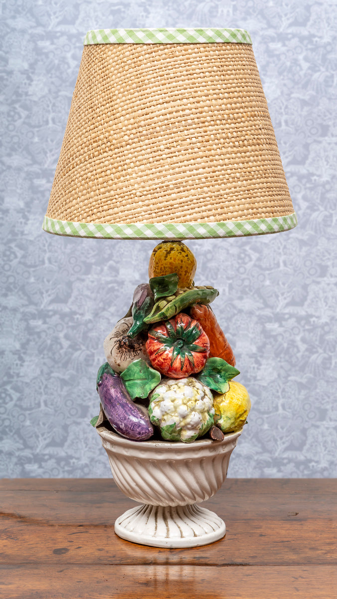 SOLD A whimsical ceramic vegetable table lamp, Italian Circa 1950 – Paradou