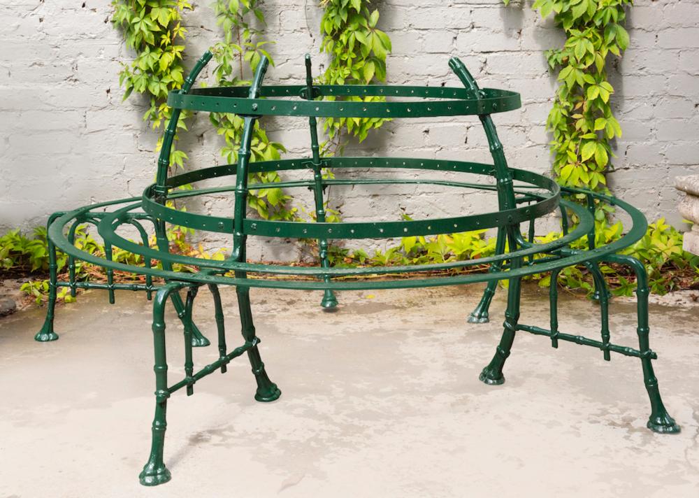 SOLD A rare dark green painted circular cast iron tree surround seat ...